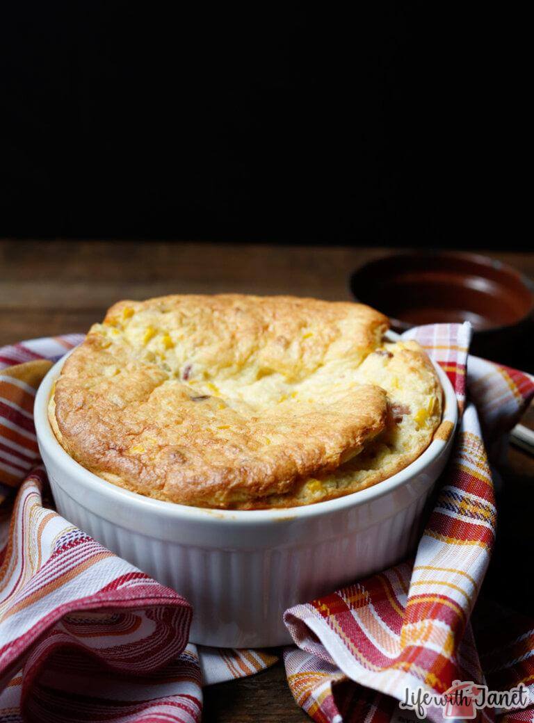 Bacon Cheddar Corn Spoon Bread