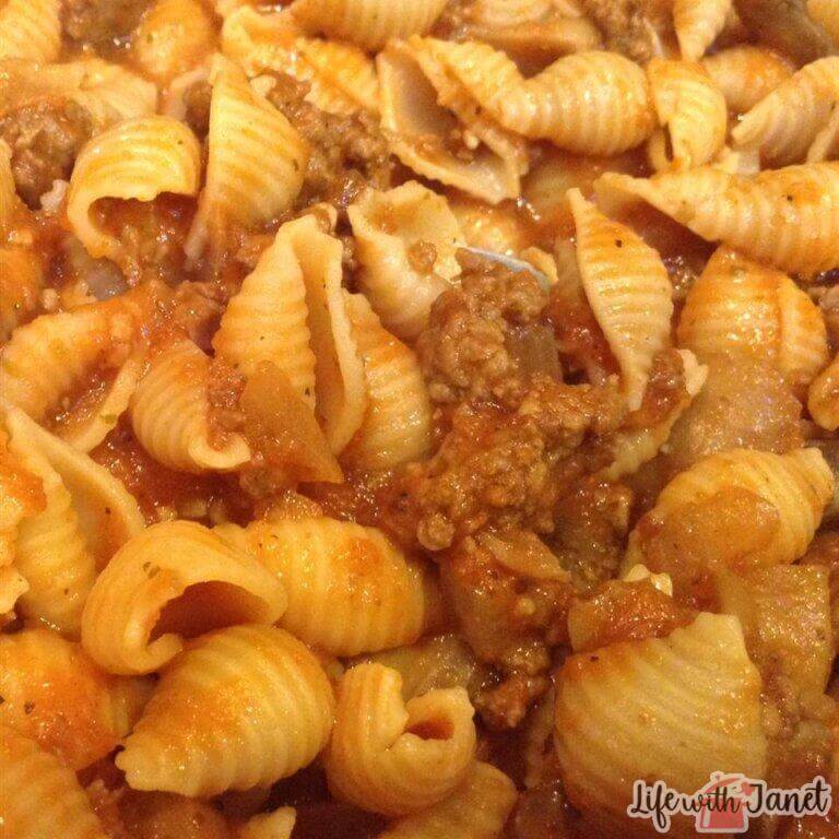 Ground Beef shell Pasta