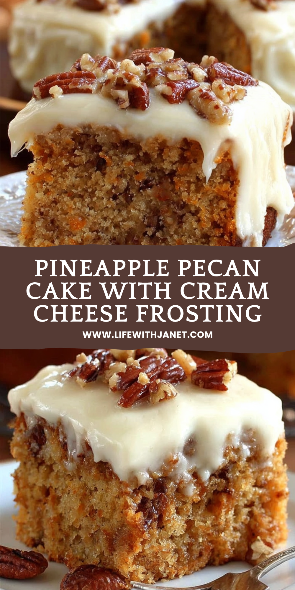 Pineapple Pecan Cake with Cream Cheese Frosting