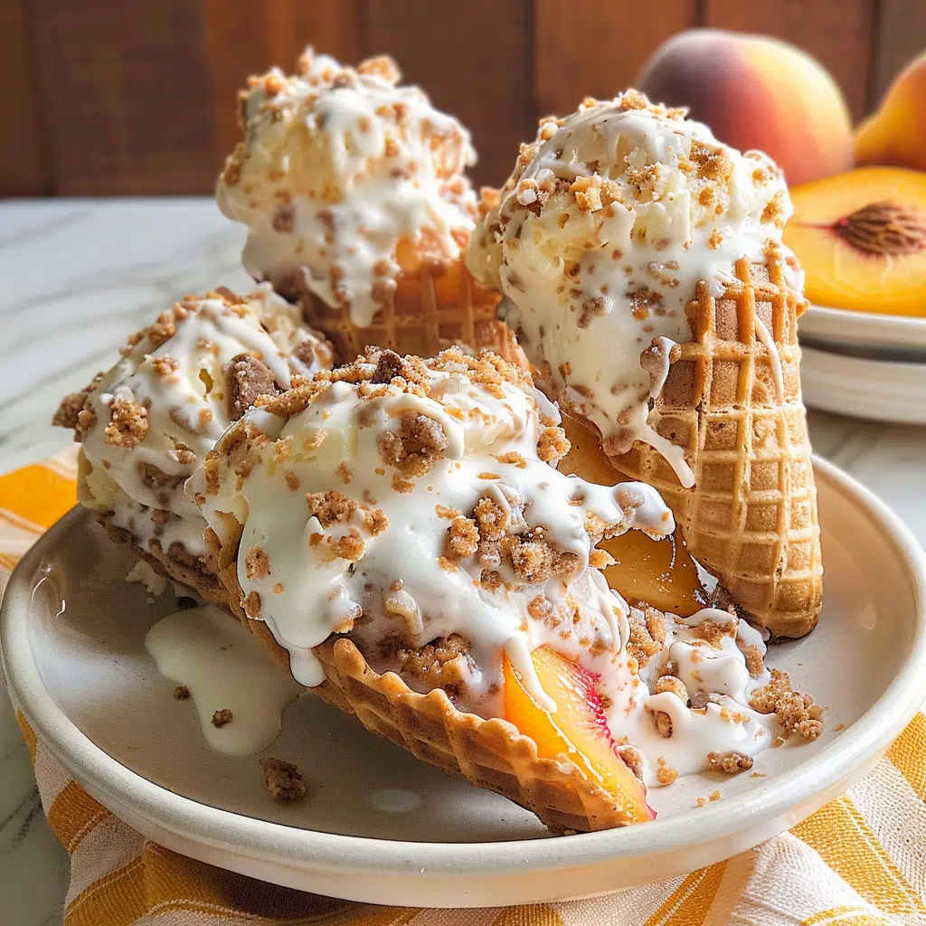 Peach Cobbler Cheesecake Cones