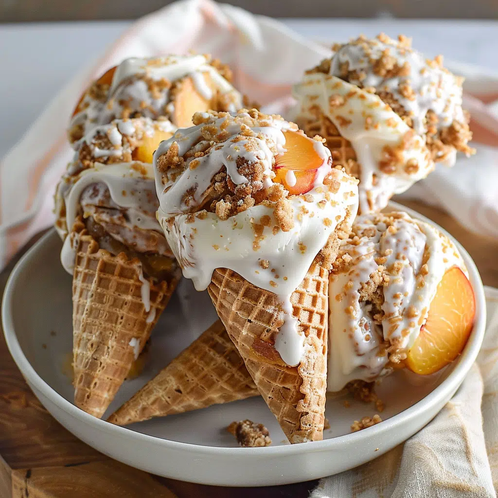Peach Cobbler Cheesecake Cones