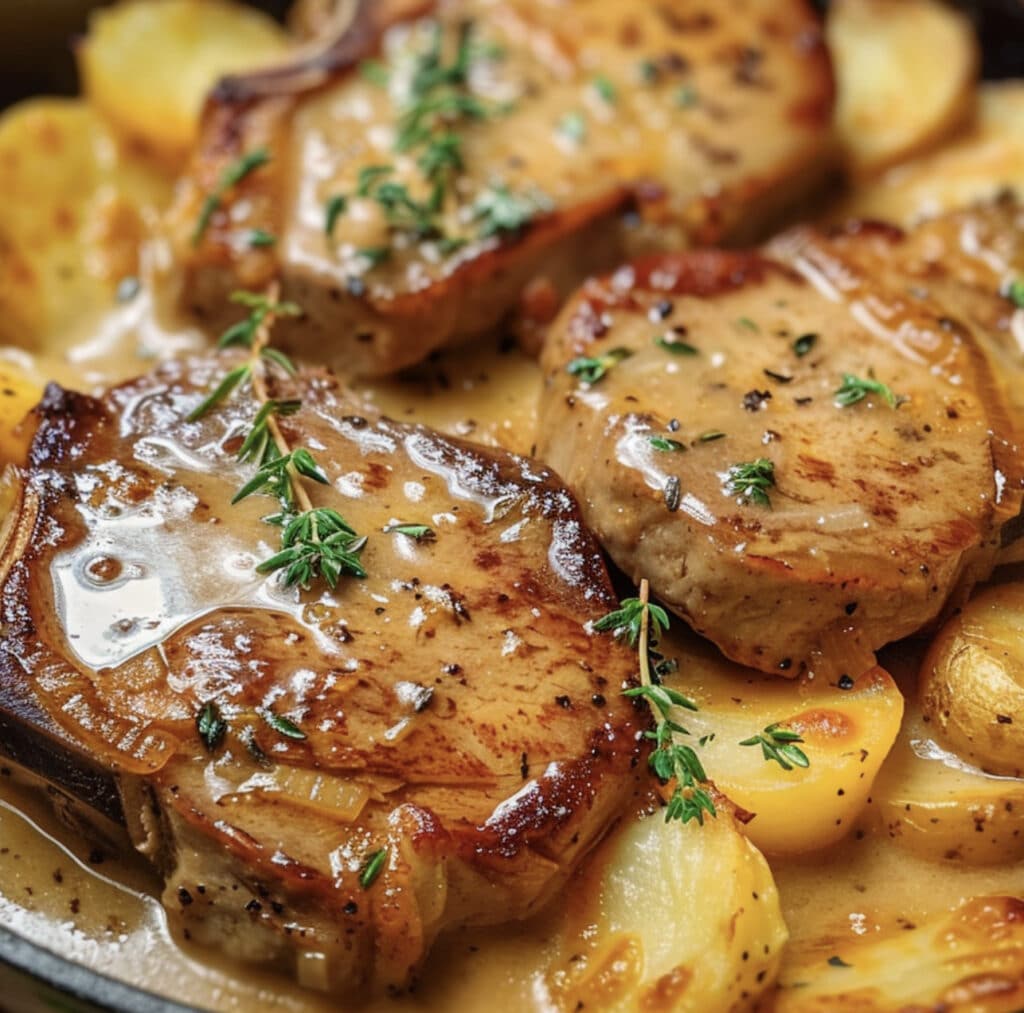 Garlic butter juicy pork chops