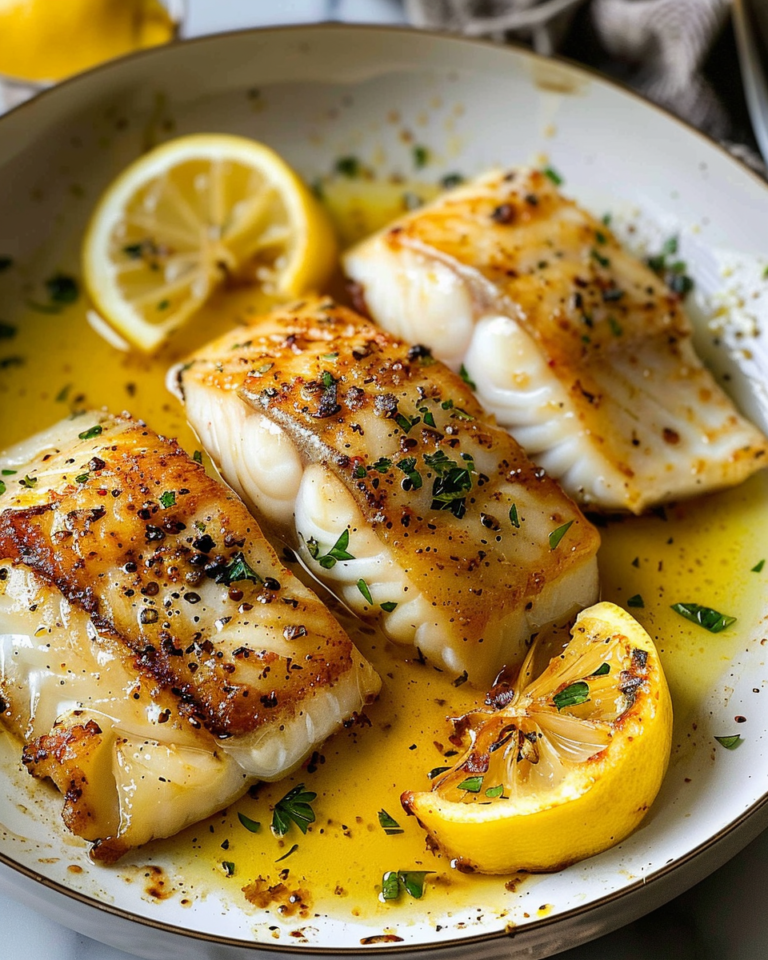 Pan Fried Cod with Lemon Butter Sauce