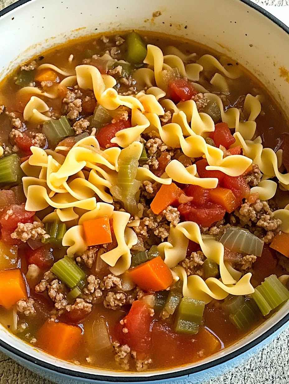 Hamburger Noodle Soup