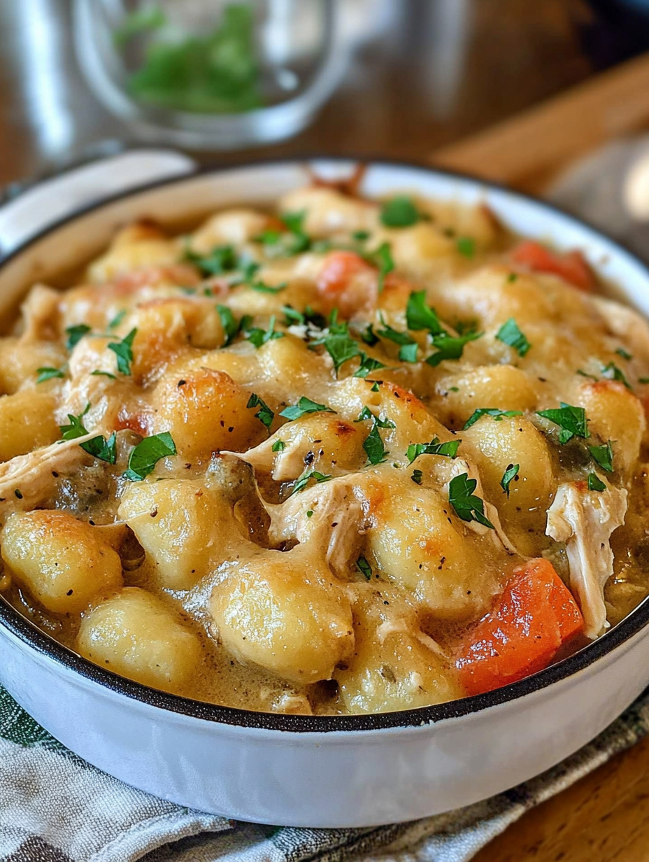 One Pot Gnocchi Chicken Pot Pie