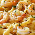 Slow Cooker Garlic Shrimp Pasta