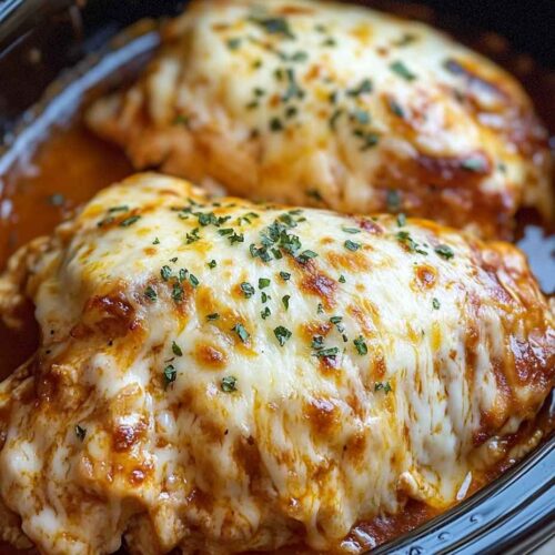 Slow Cooker Cheesy Mozzarella Chicken