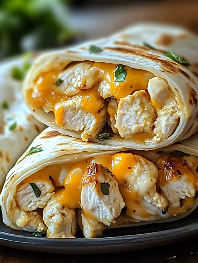 Cheesy Garlic Chicken Wraps