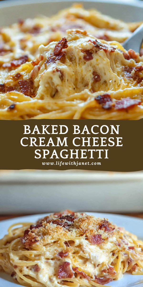 Baked Bacon Cream Cheese Spaghetti