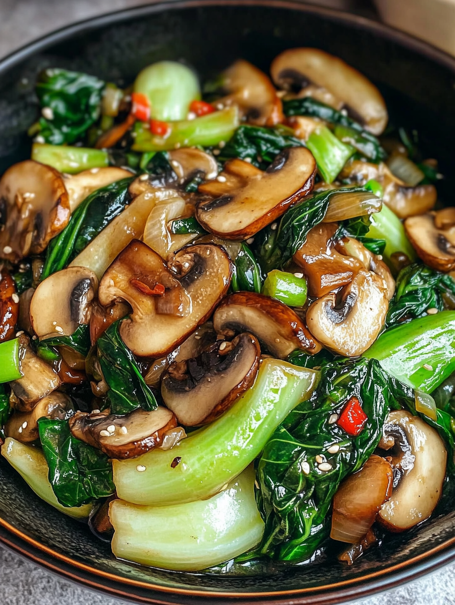 Bok Choy and Mushroom Stir Fry