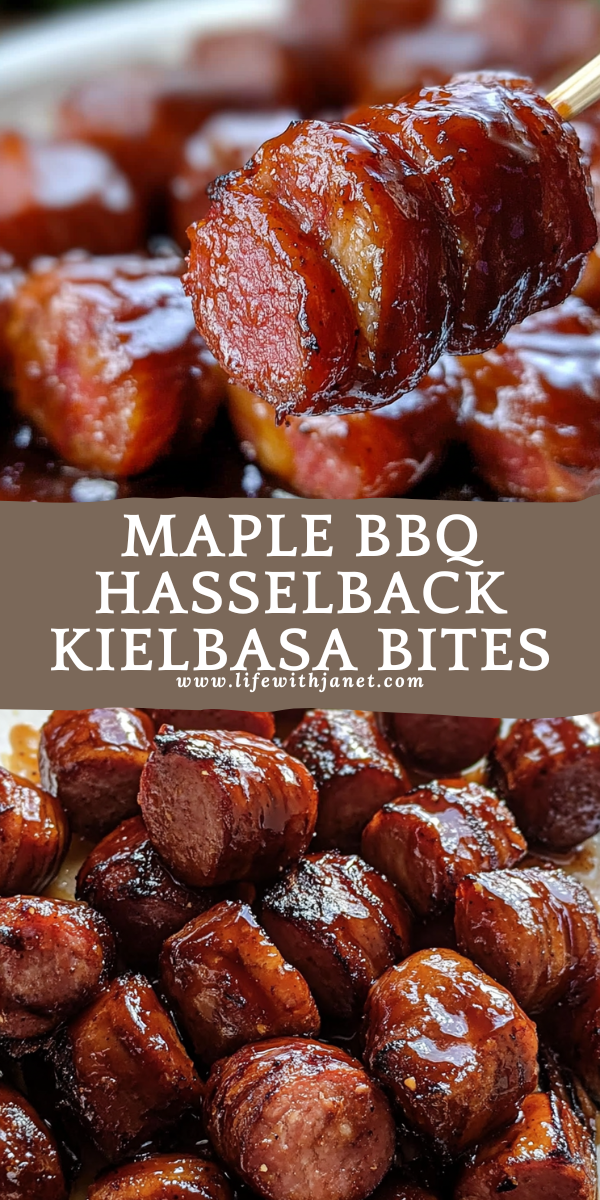 Maple BBQ Hasselback Kielbasa Bites