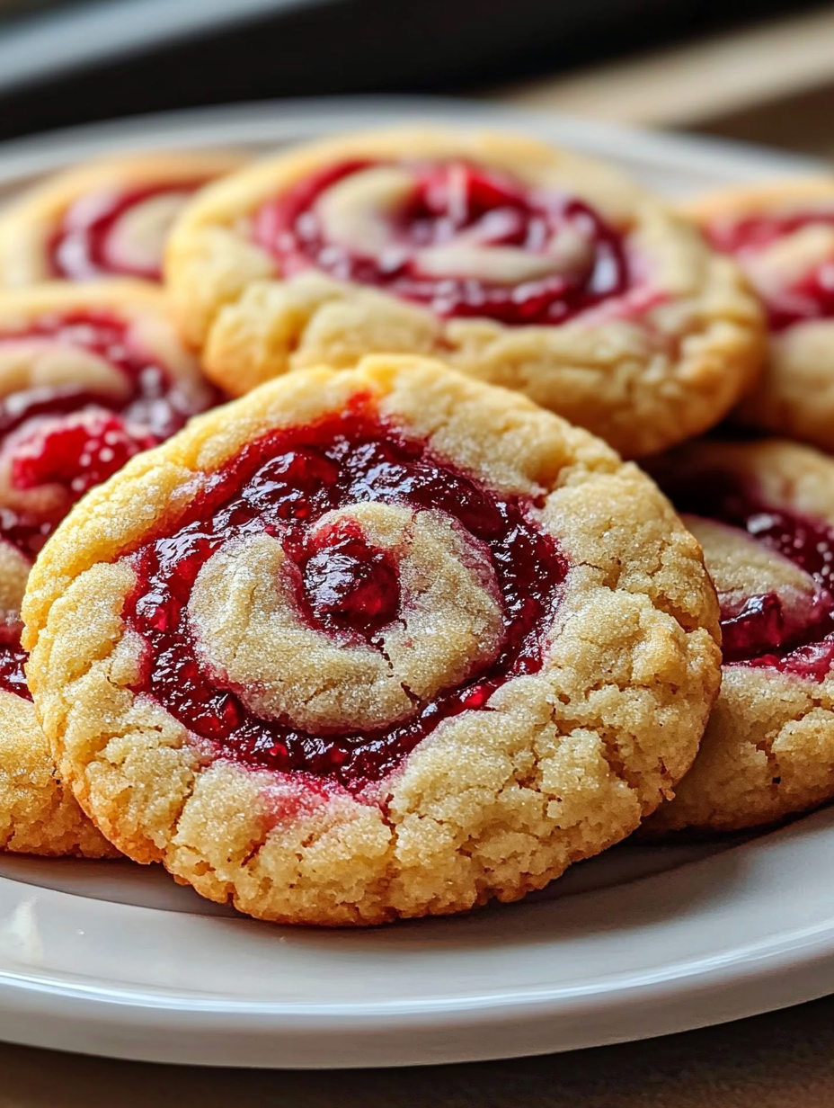 Raspberry Swirl Cookies