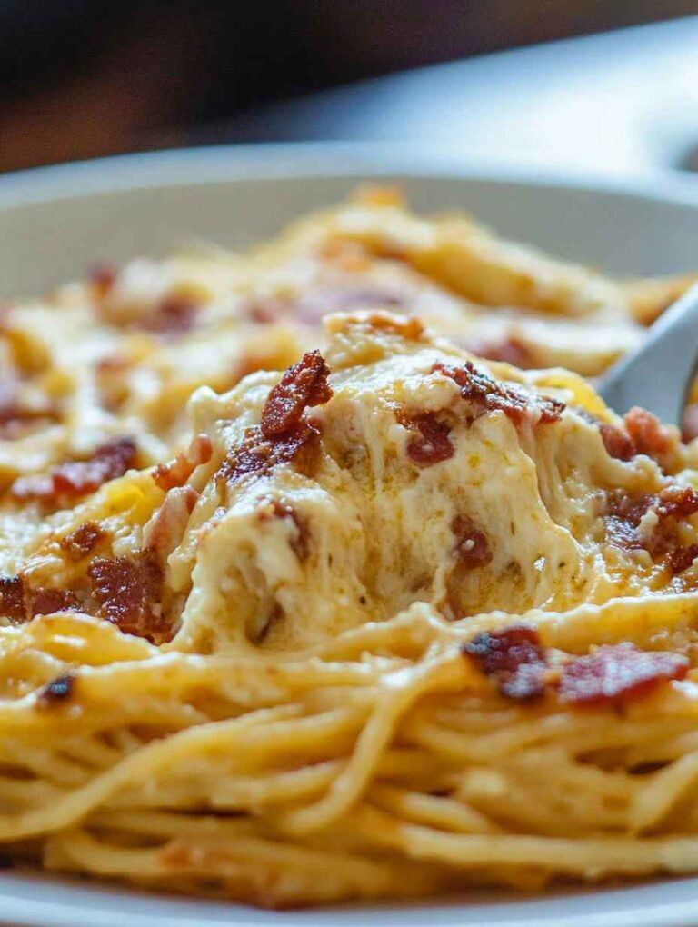 Baked Bacon Cream Cheese Spaghetti
