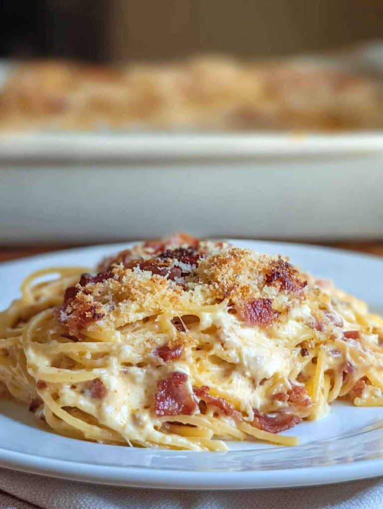 Baked Bacon Cream Cheese Spaghetti