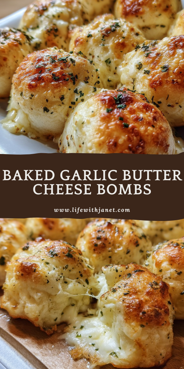 Baked Garlic Butter Cheese Bombs