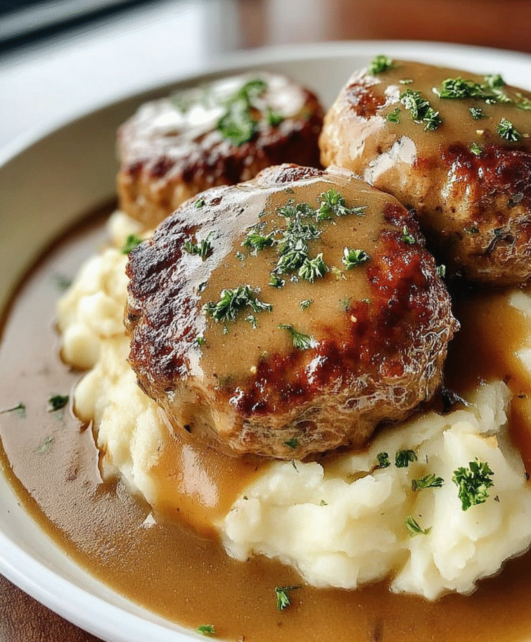 Salisbury Steak with Garlic Herb Gravy