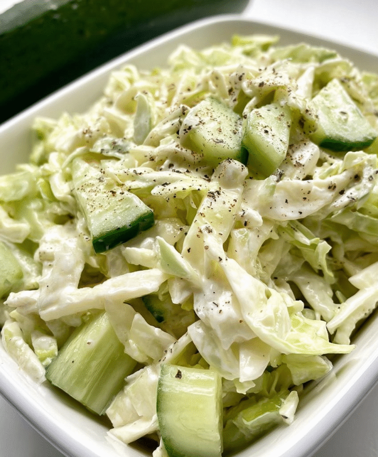 Creamy Peppery Coleslaw with Cucumbers and Celery