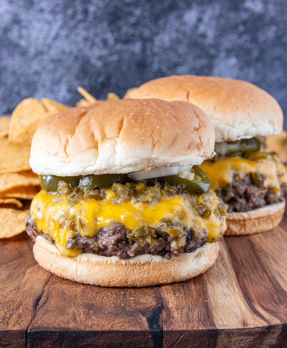 Green Chile Cheeseburgers