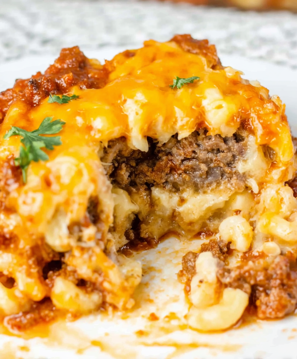 Mac and Cheese Meatloaf Casserole