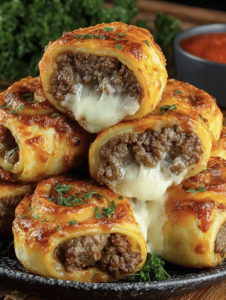Garlic Butter Cheeseburger Rollups