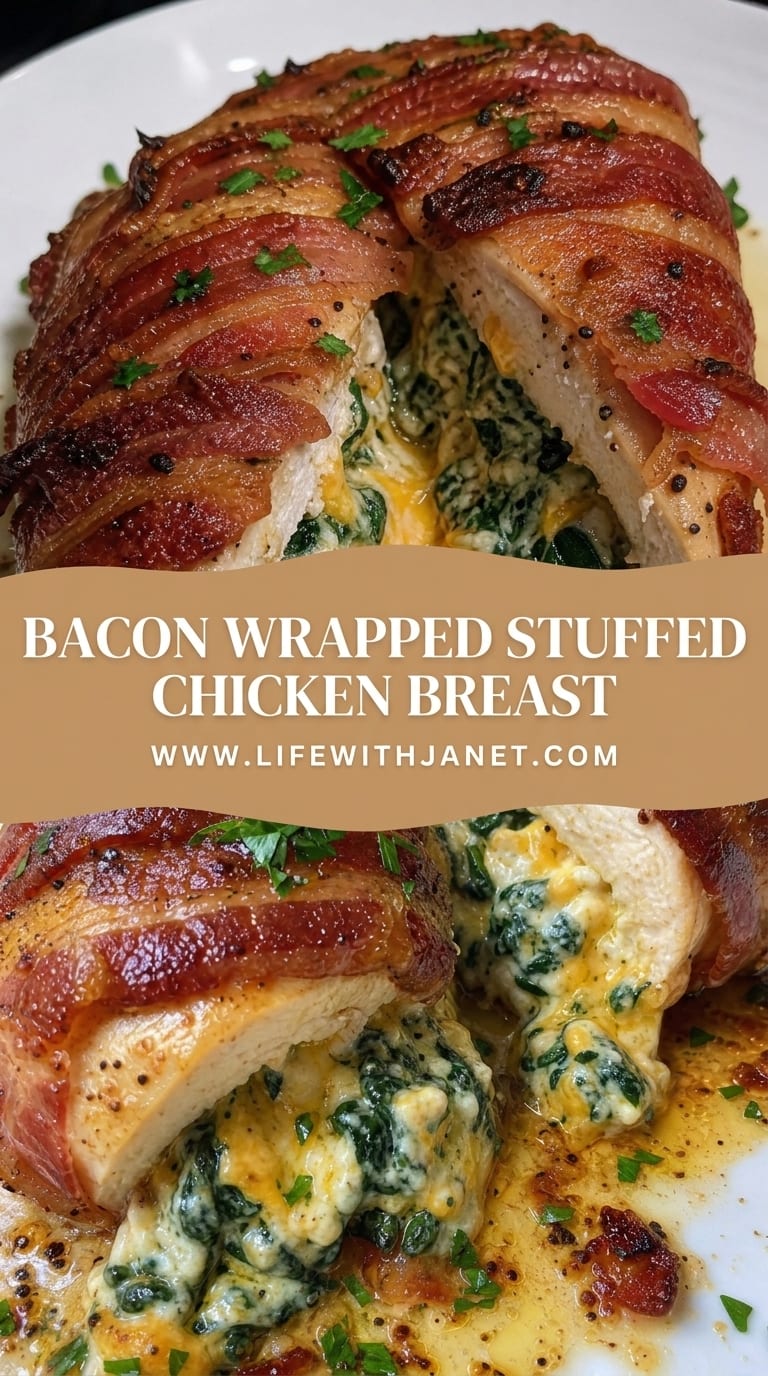 Bacon Wrapped Stuffed Chicken Breast